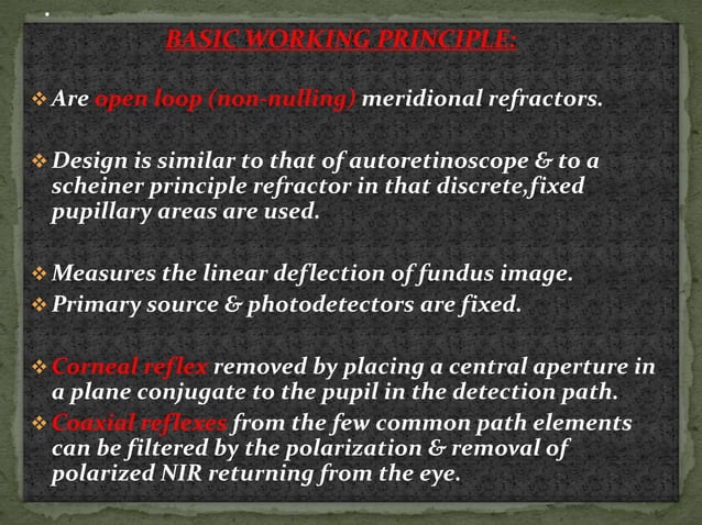 Autorefractometry: principle and procedure. | PPTX