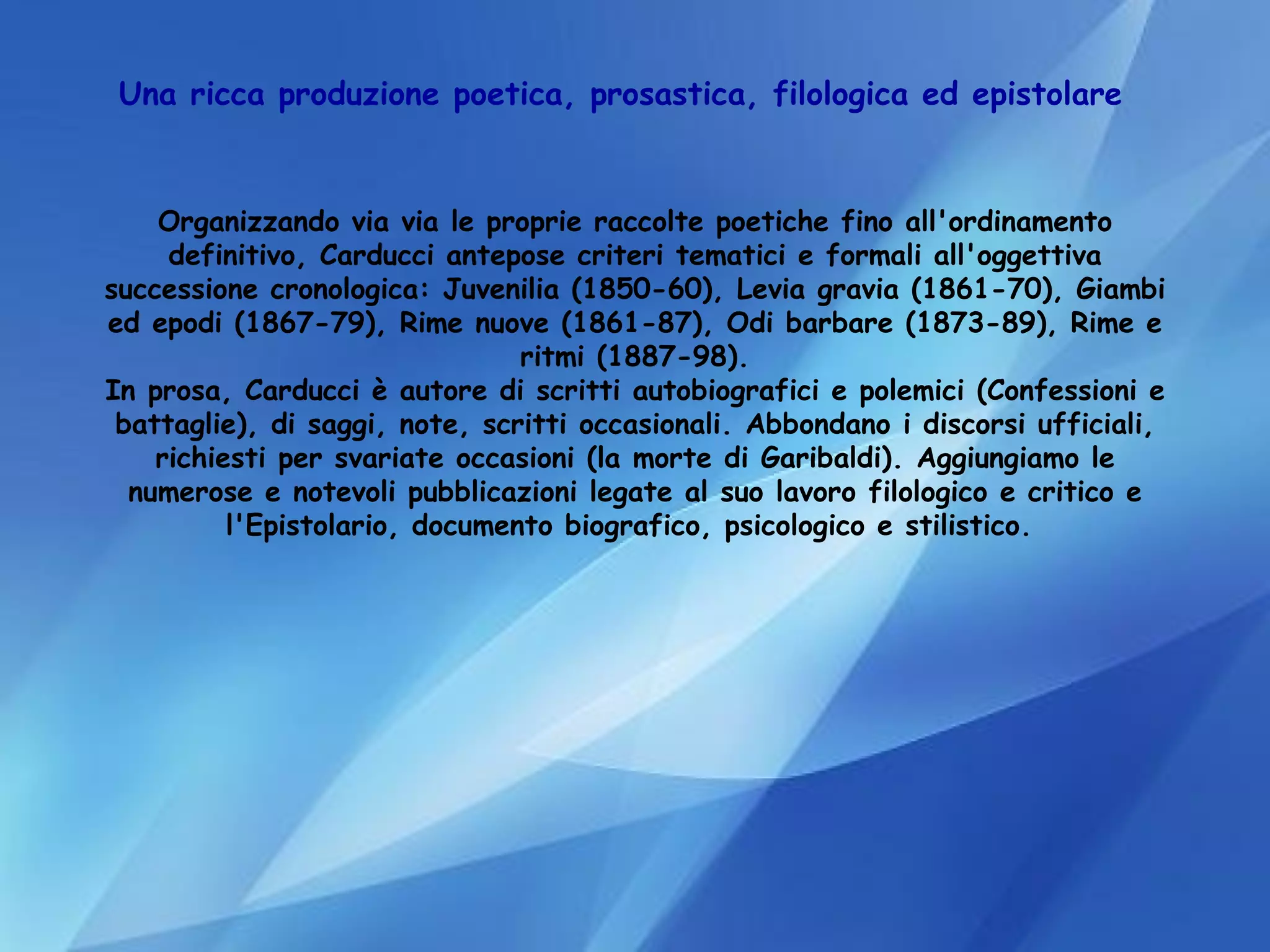 Autore Giosuè Carducci | PPT