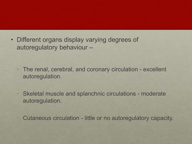 Autoregulation : Role and mechanism | PPTX