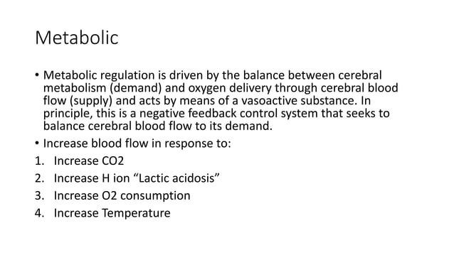 Autoregulation of cerebral blood flow | PPTX | Brain and Nervous System ...