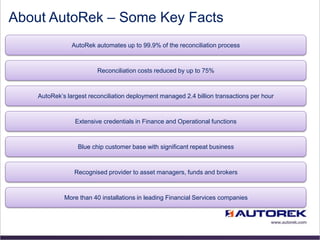 AutoRek - Automated Reconciliation and Exception Management | PDF