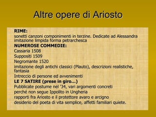 Autori1500 Ludovico Ariosto | PPT