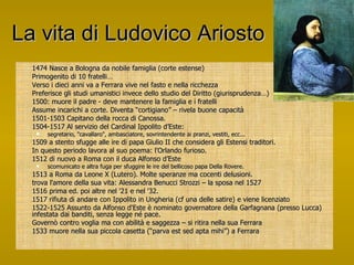 Autori1500 Ludovico Ariosto | PPT