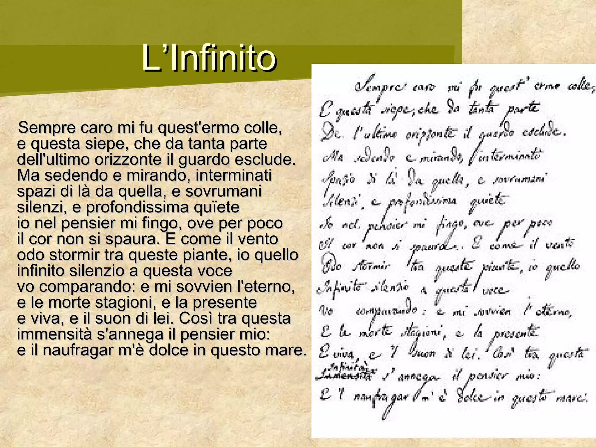 Giacomo Leopardi - Autori italiani 1800 | PPT