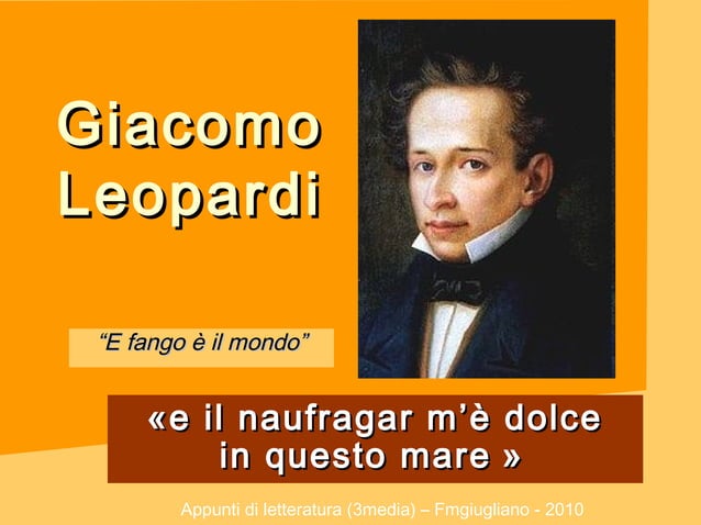 Giacomo Leopardi - Autori italiani 1800 | PPT | Books and Literature