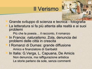 Autori1800 - il Verismo in Italia e Francia | PPT | Fiction | Books and Literature