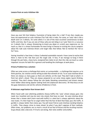 Lessons from an auto rickshaw ride | PDF