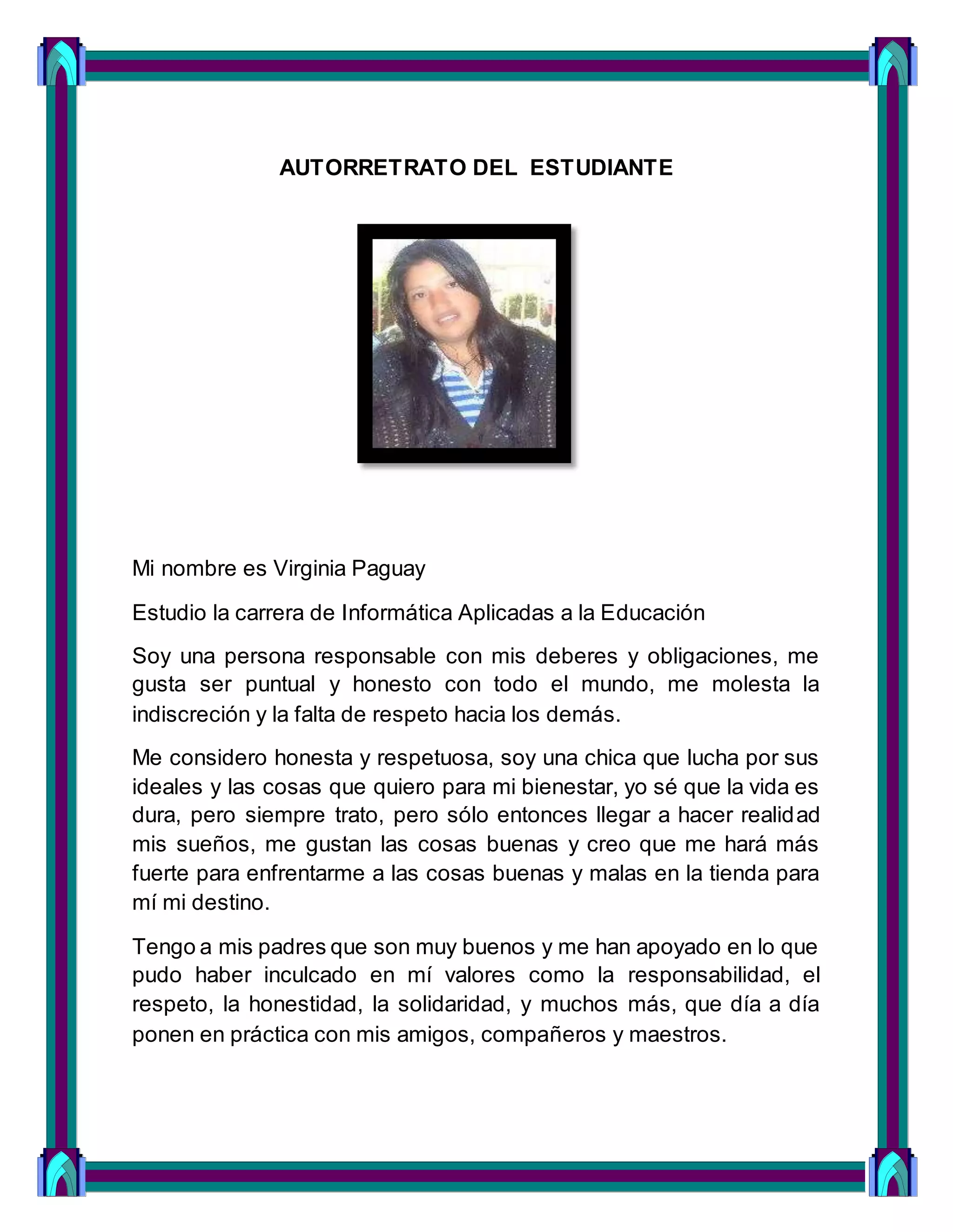 Autorretrato del estudiante | DOCX