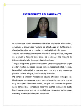 Autorretrato del estudiante | DOCX