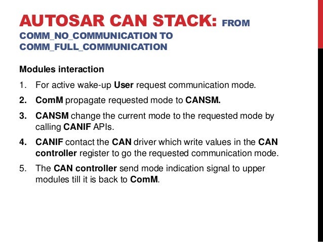AUTOSAR 403 CAN Stack