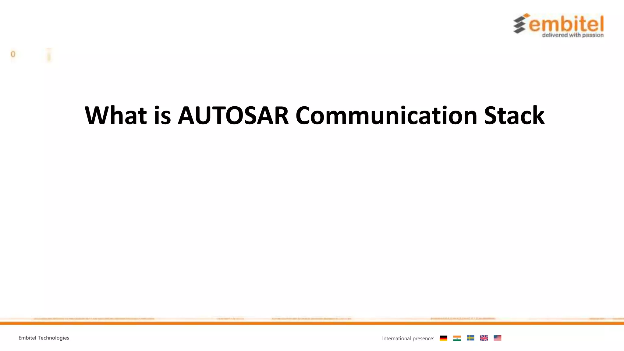 What Is Autosar Communiation Stack Pptx