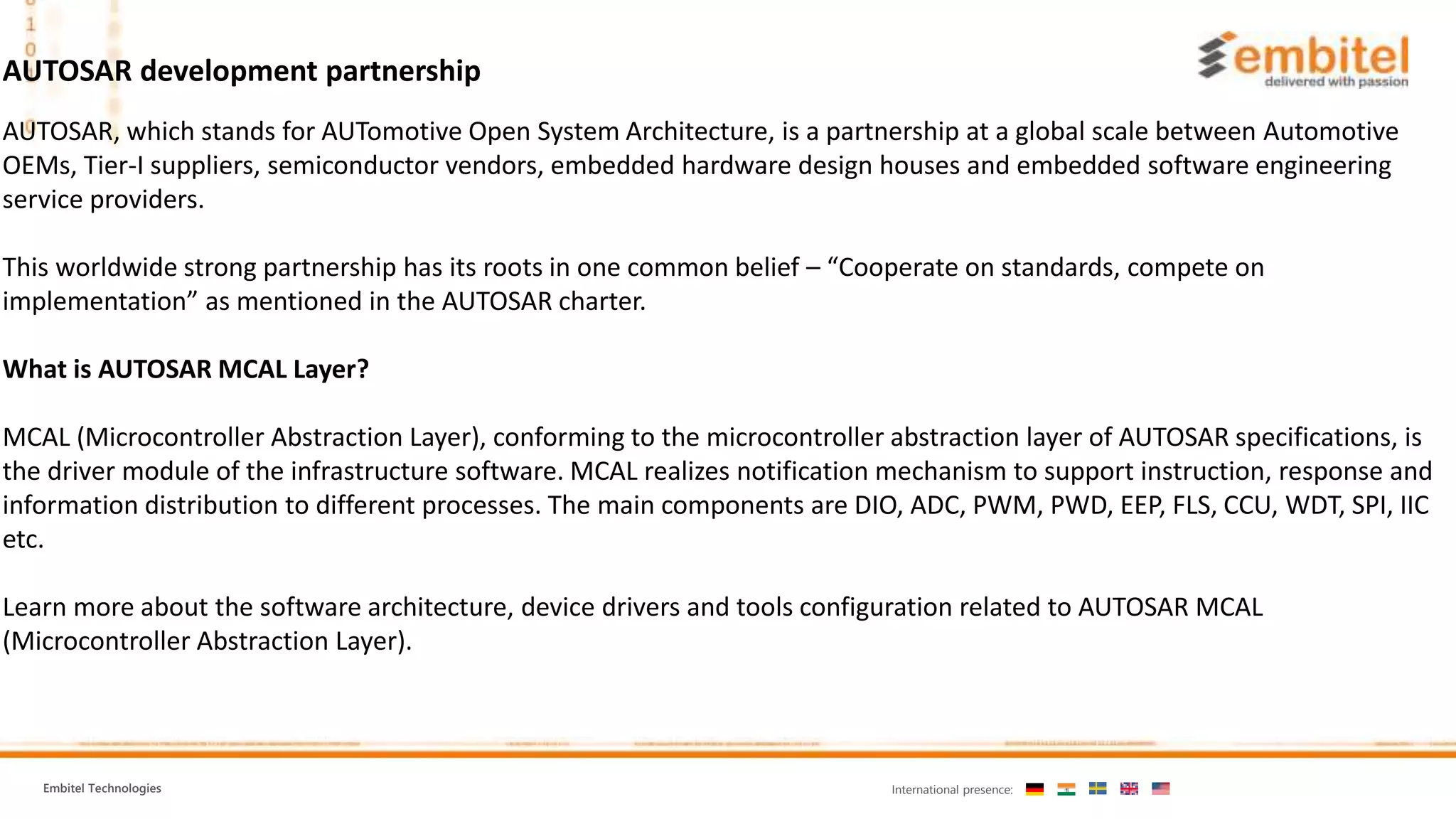 What is AUTOSAR Development Partnership | PPTX