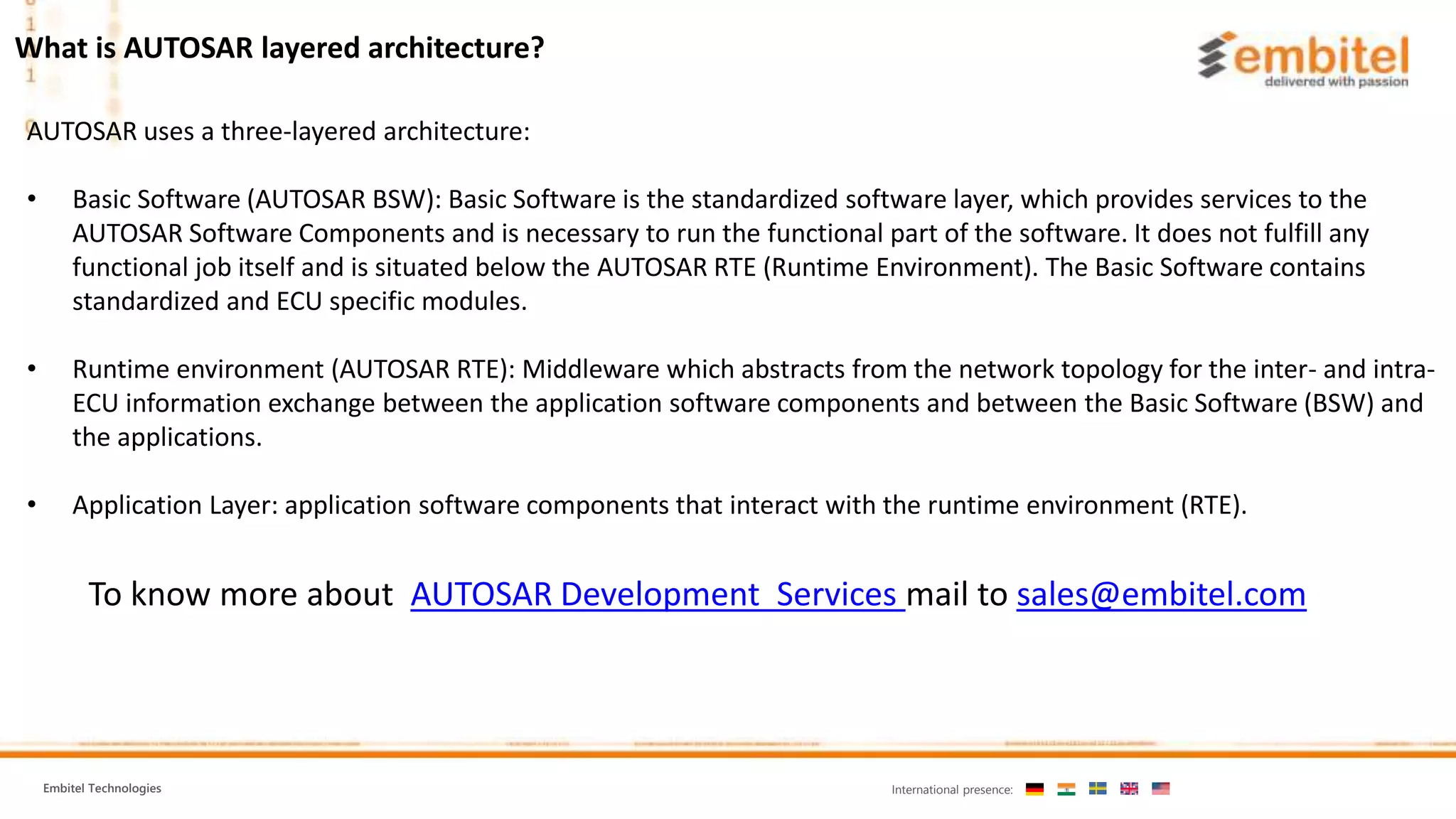 What is AUTOSAR Development Partnership | PPTX