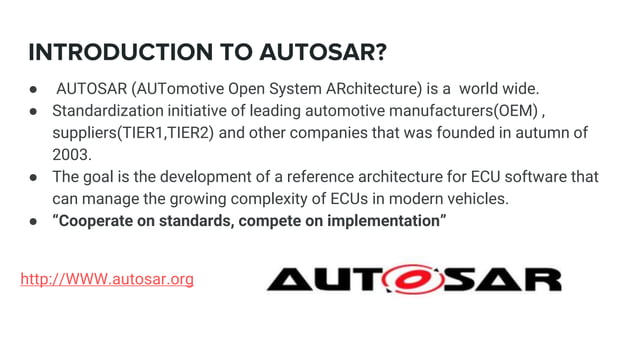 Autosar Introduction Pptx Programming Languages Computing