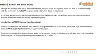 AUTOSAR Memory Stcak (MemStack). | PPTX