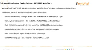 AUTOSAR Memory Stcak (MemStack). | PPTX