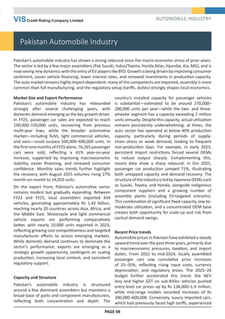 Auto Sector Analysis of Pakistan for Credit Risk | PDF