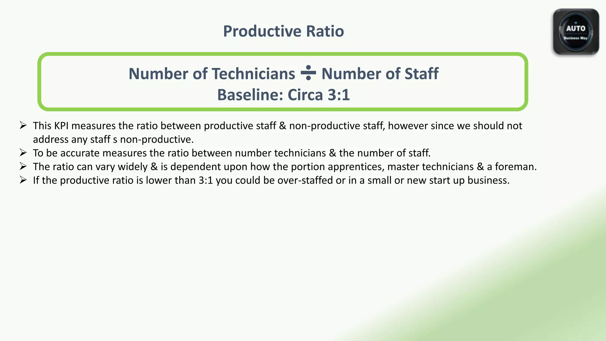 Auto Service Department KPIs | PPTX