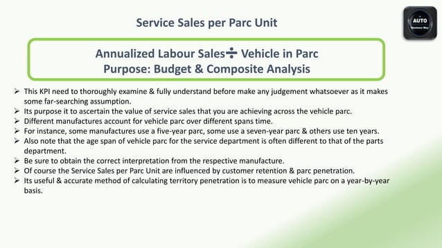 Auto Service Department KPIs | PPTX | Business Accounting & Finance ...