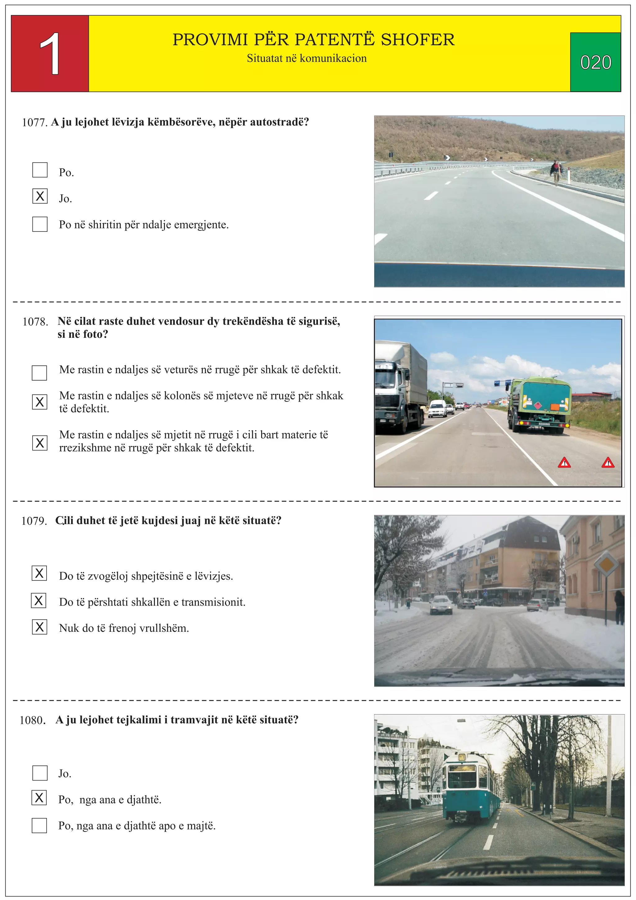 Autoshkolla (Pyetje - përgjigje) | PDF