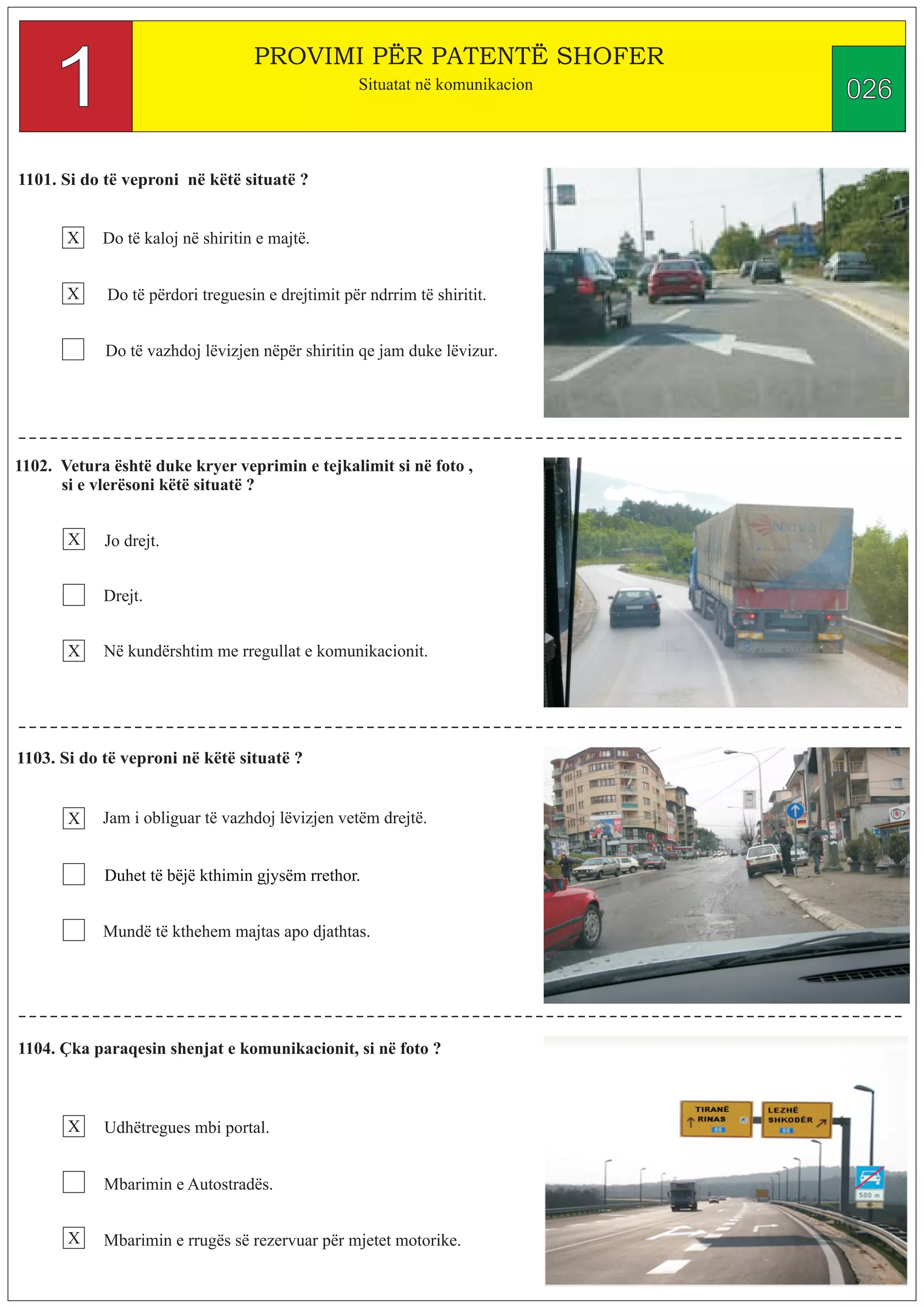 Autoshkolla (Pyetje - përgjigje) | PDF