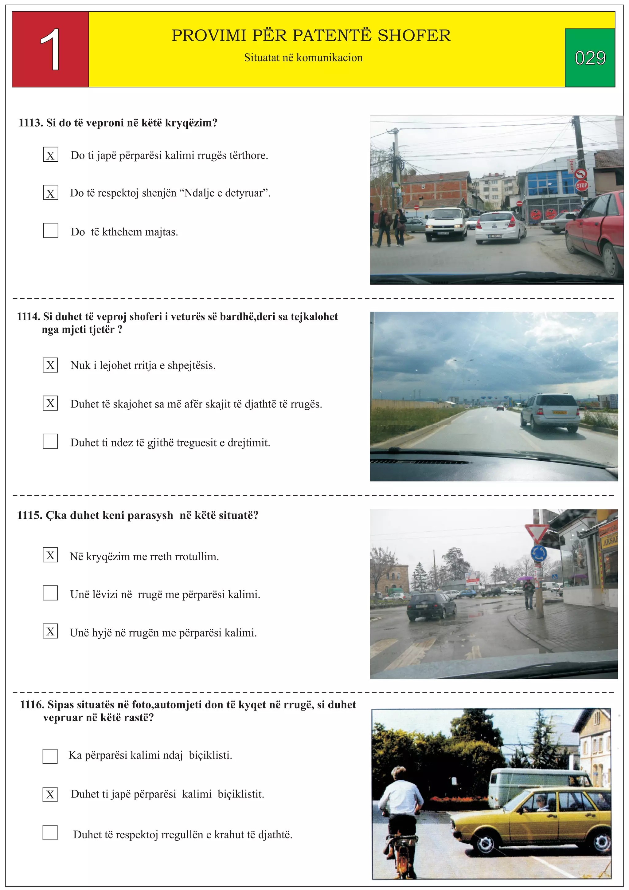 Autoshkolla (Pyetje - përgjigje) | PDF