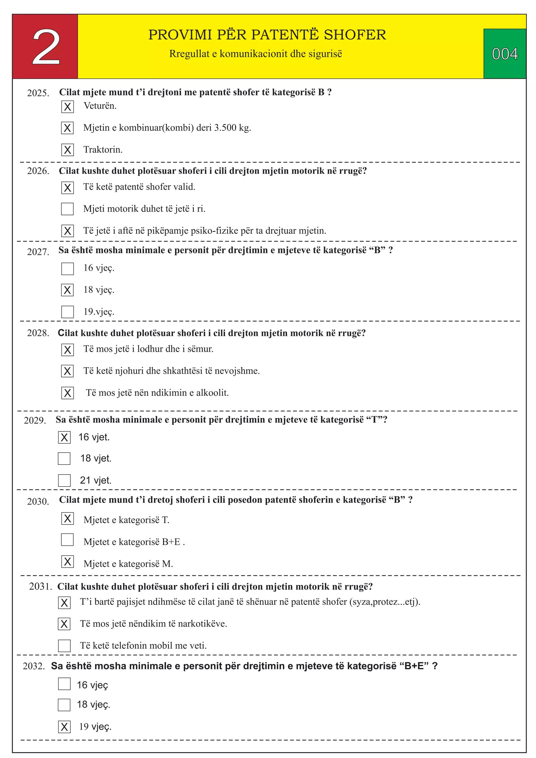 Autoshkolla (Pyetje - përgjigje) | PDF