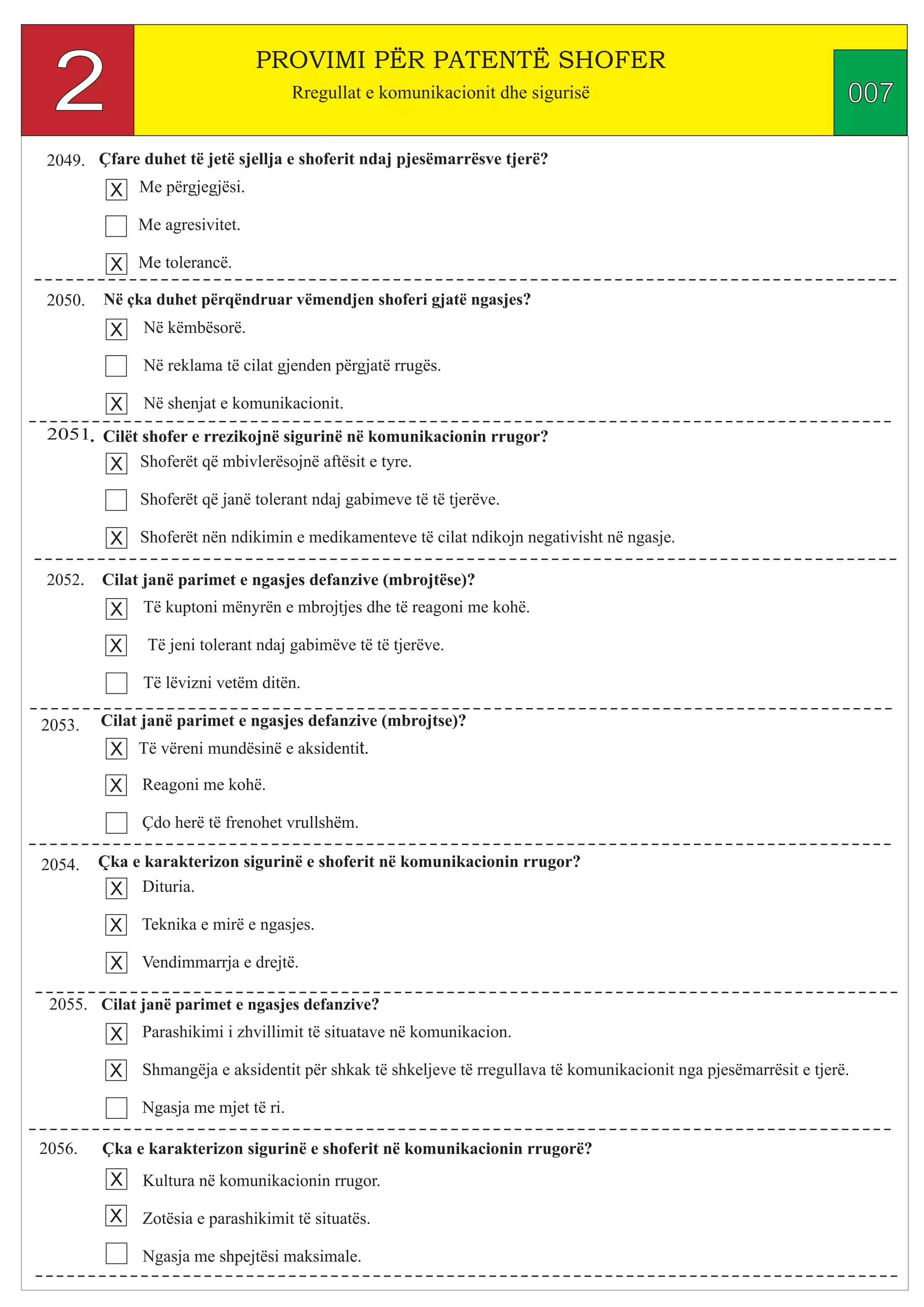 Autoshkolla (Pyetje - përgjigje) | PDF