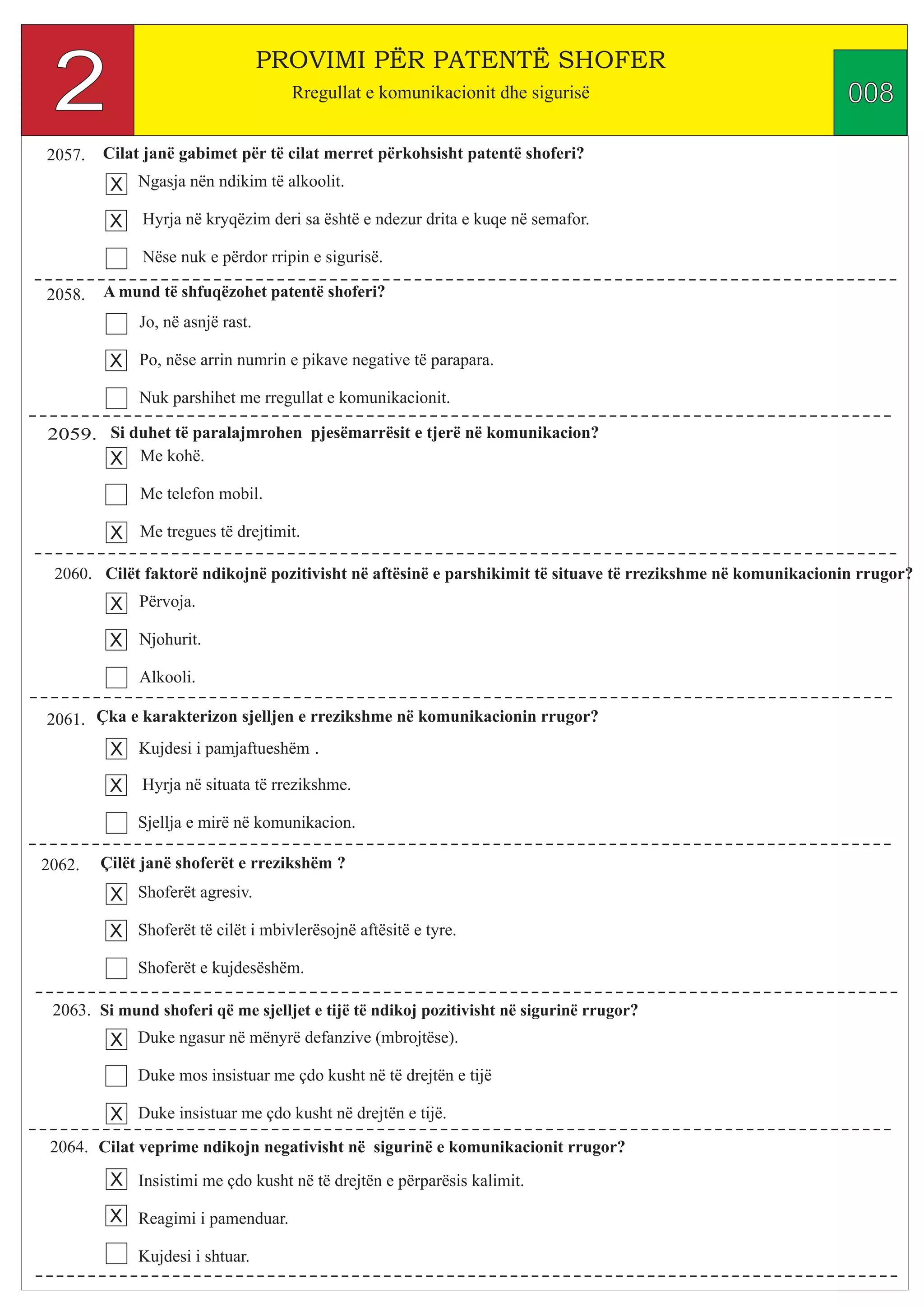Autoshkolla (Pyetje - përgjigje) | PDF