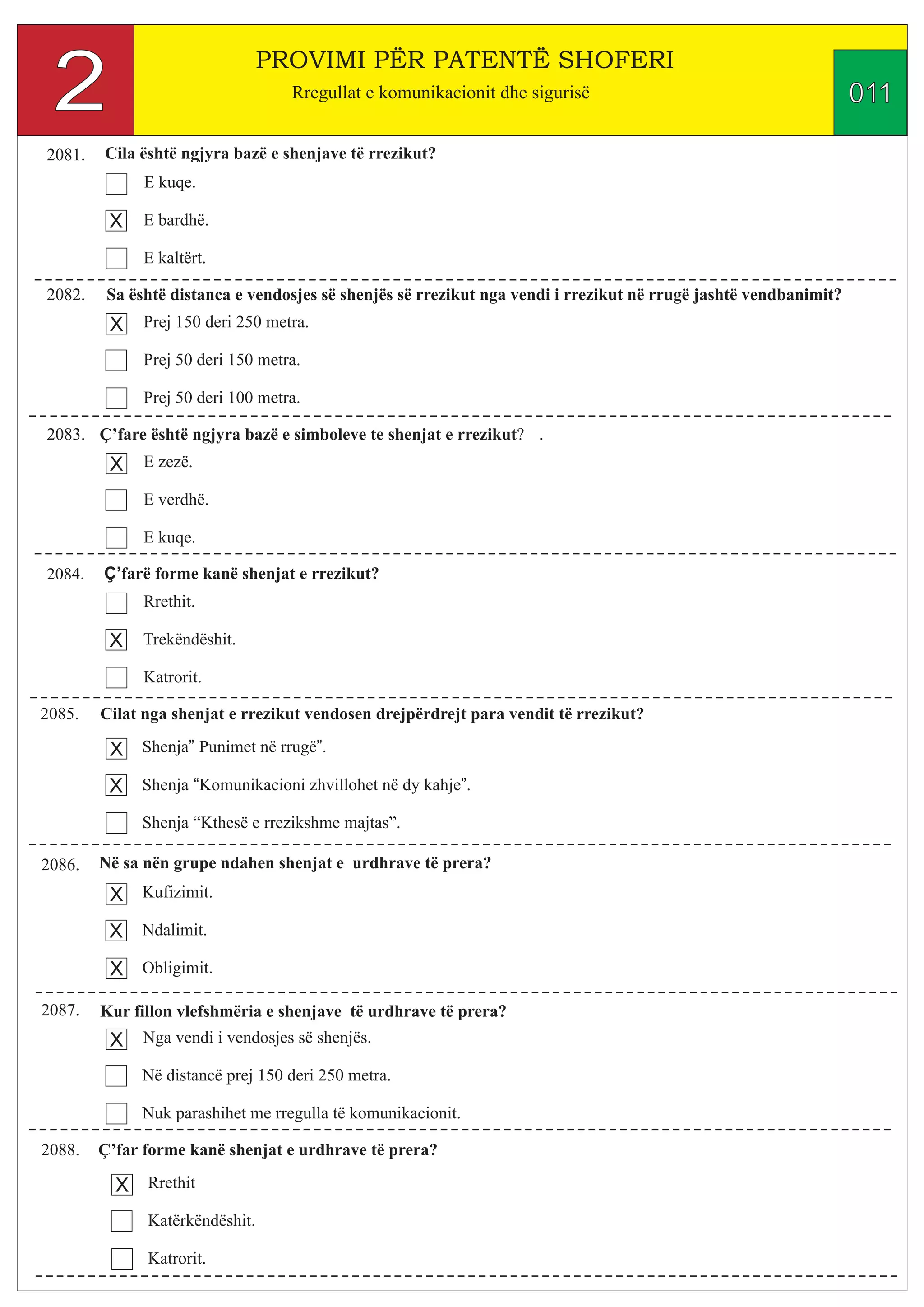 Autoshkolla (Pyetje - përgjigje) | PDF
