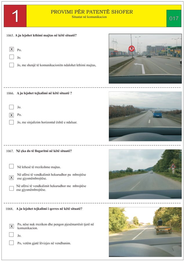 Autoshkolla (Pyetje - përgjigje) | PDF