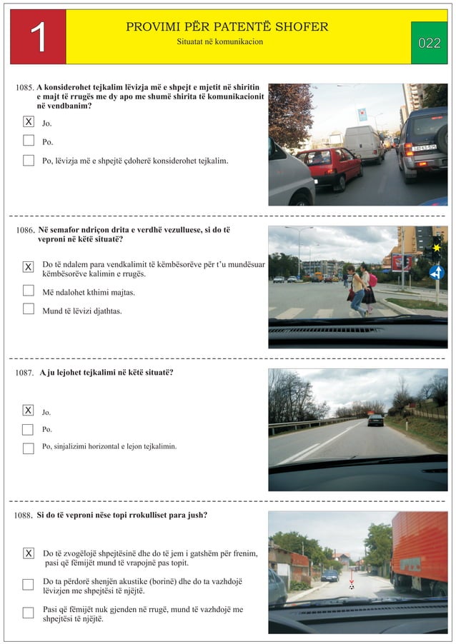Autoshkolla (Pyetje - përgjigje) | PDF