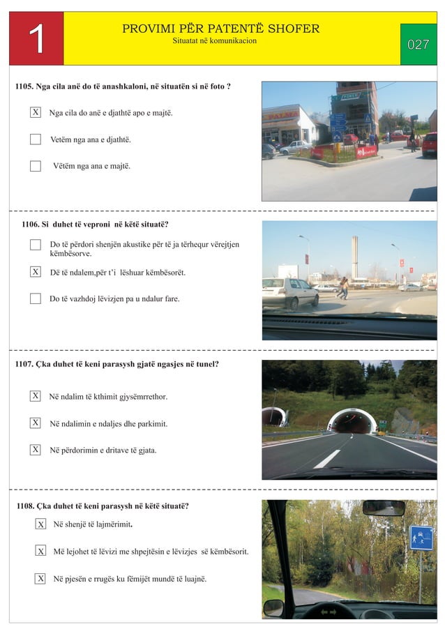 Autoshkolla (Pyetje - përgjigje) | PDF