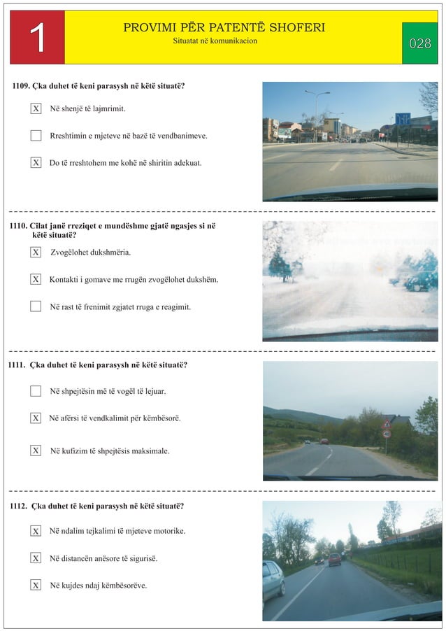 Autoshkolla (Pyetje - përgjigje) | PDF