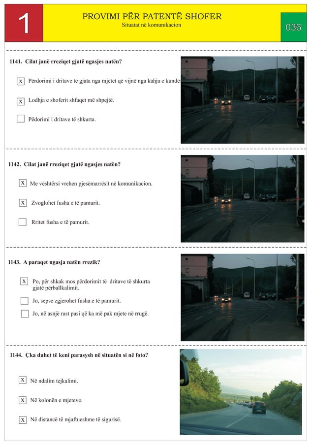 Autoshkolla (Pyetje - përgjigje) | PDF