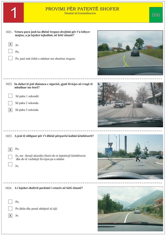 Autoshkolla (Pyetje - përgjigje) | PDF