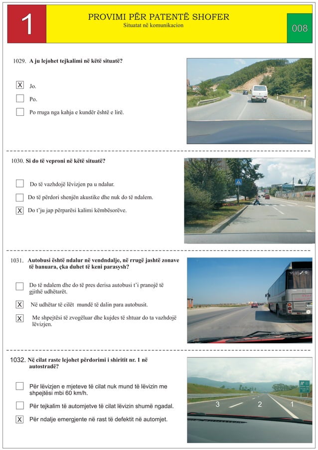 Autoshkolla (Pyetje - përgjigje) | PDF