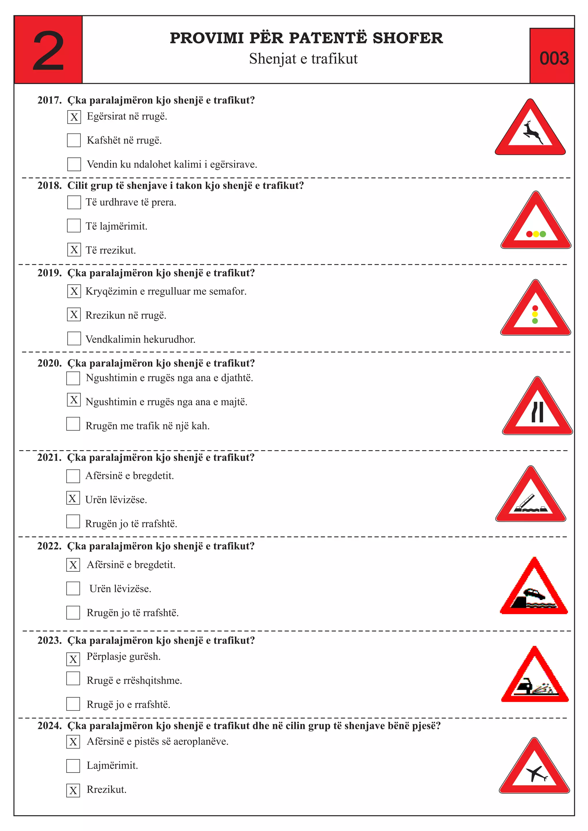 Autoshkolla (Pyetje - përgjigje) 2017 | PDF