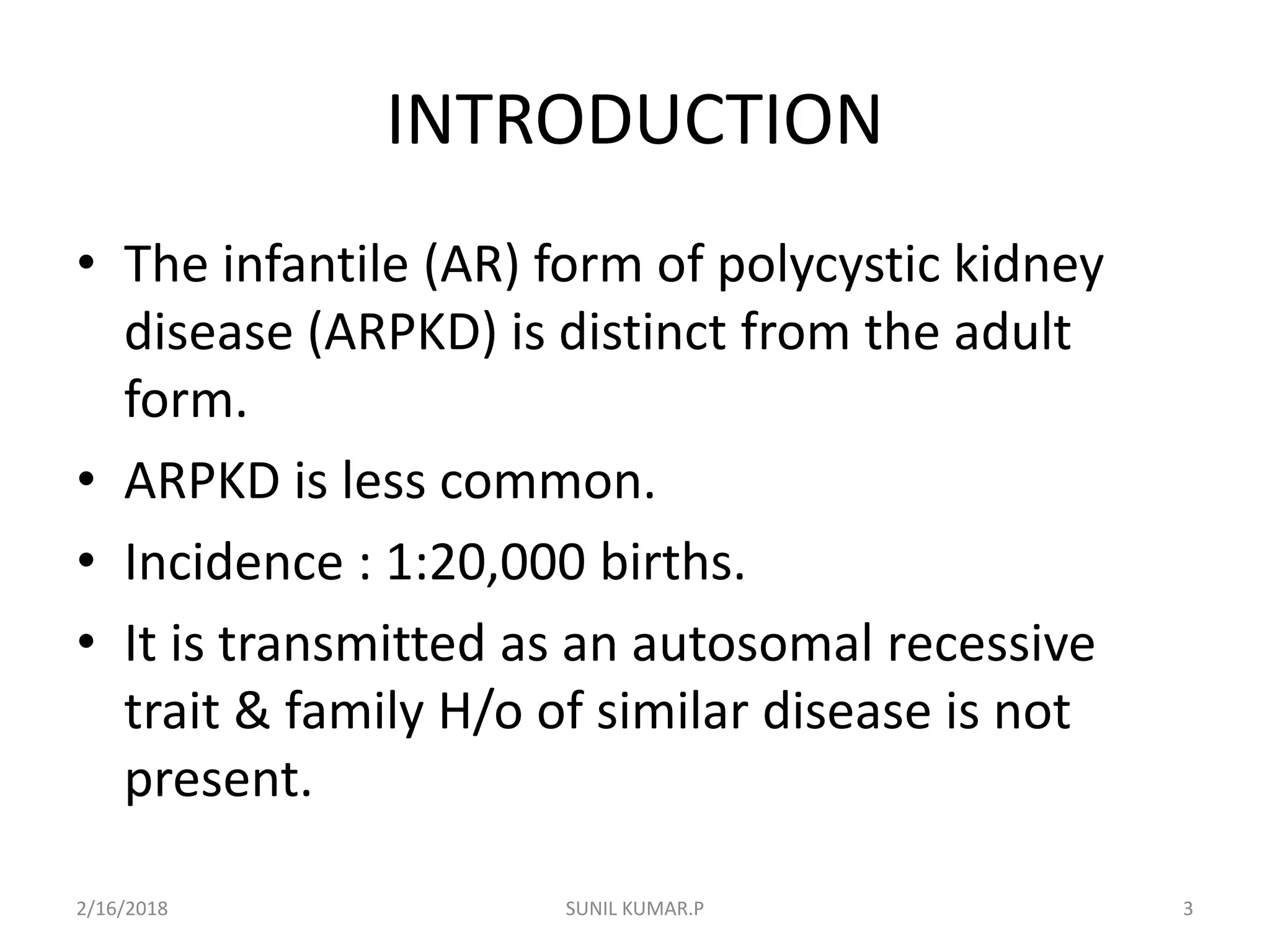 Autosomal recessive polycystic kidney disease | PPTX