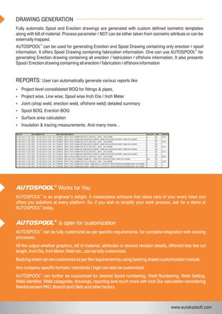 AUTOSPOOL - PIPING SPOOLING SOFTWARE | PDF