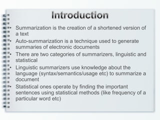 Auto summarization tool | PPT