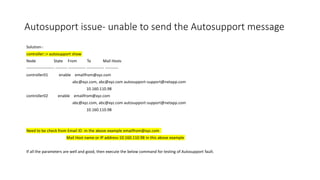 Autosupport email sending failed issue netapp cluster mode- | PPTX ...