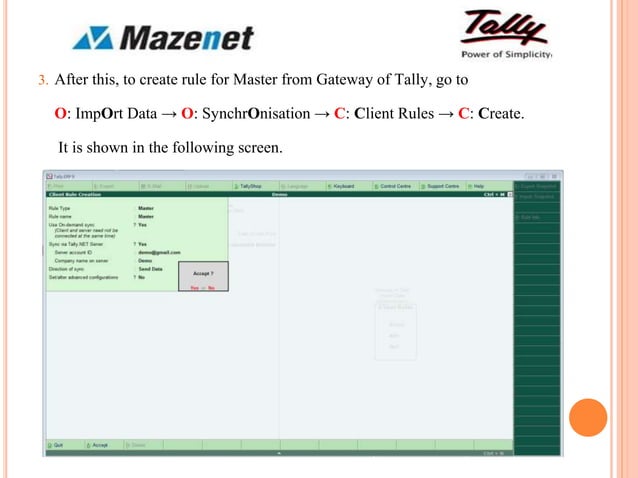 Auto synchronization | Tally Software | Mazenet Technologies | PPTX | Internet | Computing