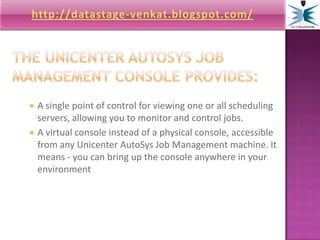 Unicenter Autosys Job Management | PPSX | Databases | Computer Software and Applications