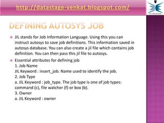 Unicenter Autosys Job Management | PPSX | Databases | Computer Software and Applications