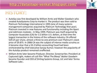 Unicenter Autosys Job Management | PPSX | Databases | Computer Software and Applications