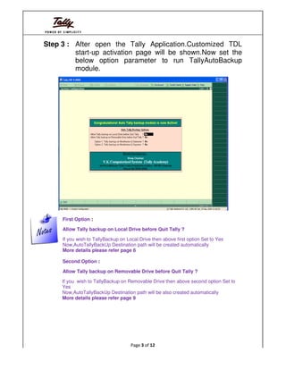 Auto Tally Backup Reference Manual | PDF