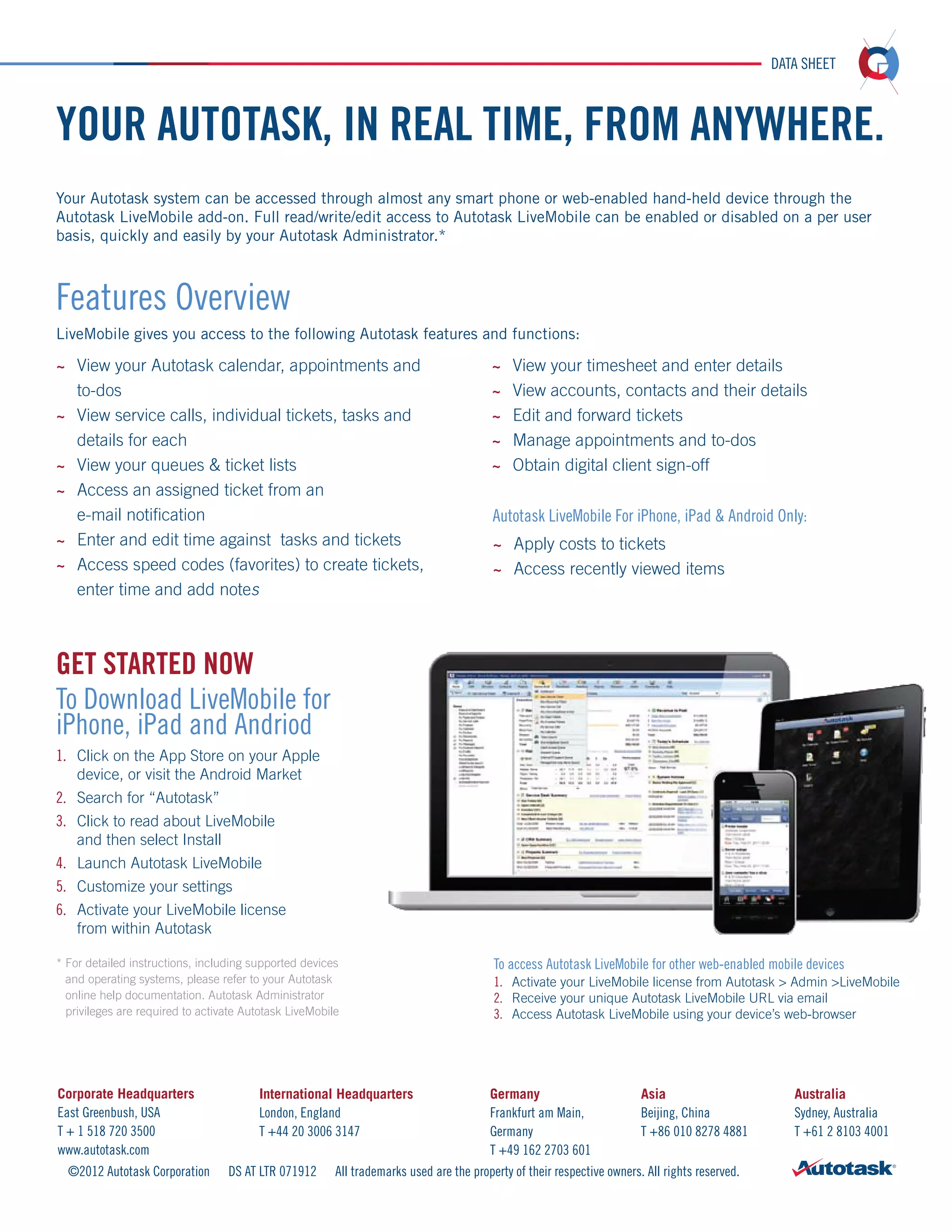 Autotask Live Mobile | PDF
