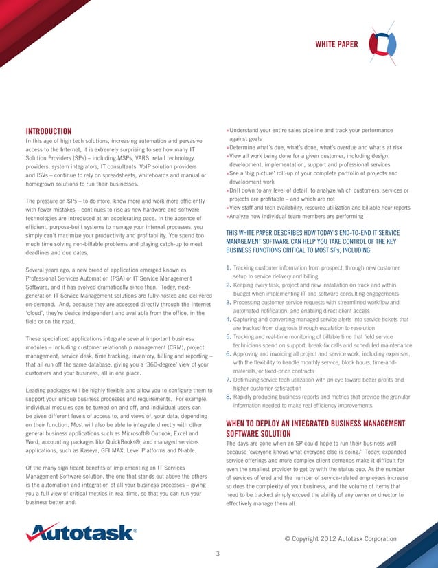Autotask: Using IT Service Management Software to Improve 8 Key ...