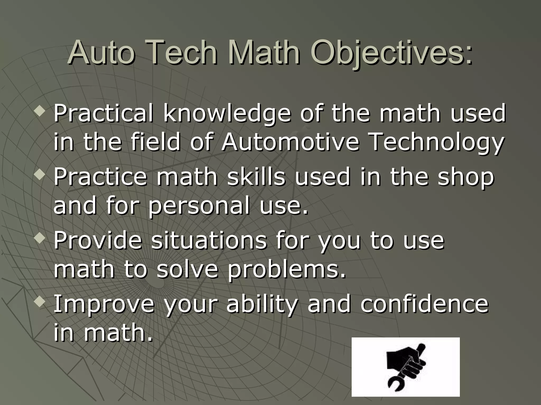 Basic Mathematics for Automotive Technician | PPT